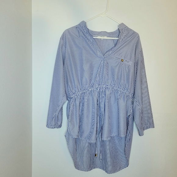 M.P.H | Tops | Mph Collection Blue White Striped Light Weight Blouse ...